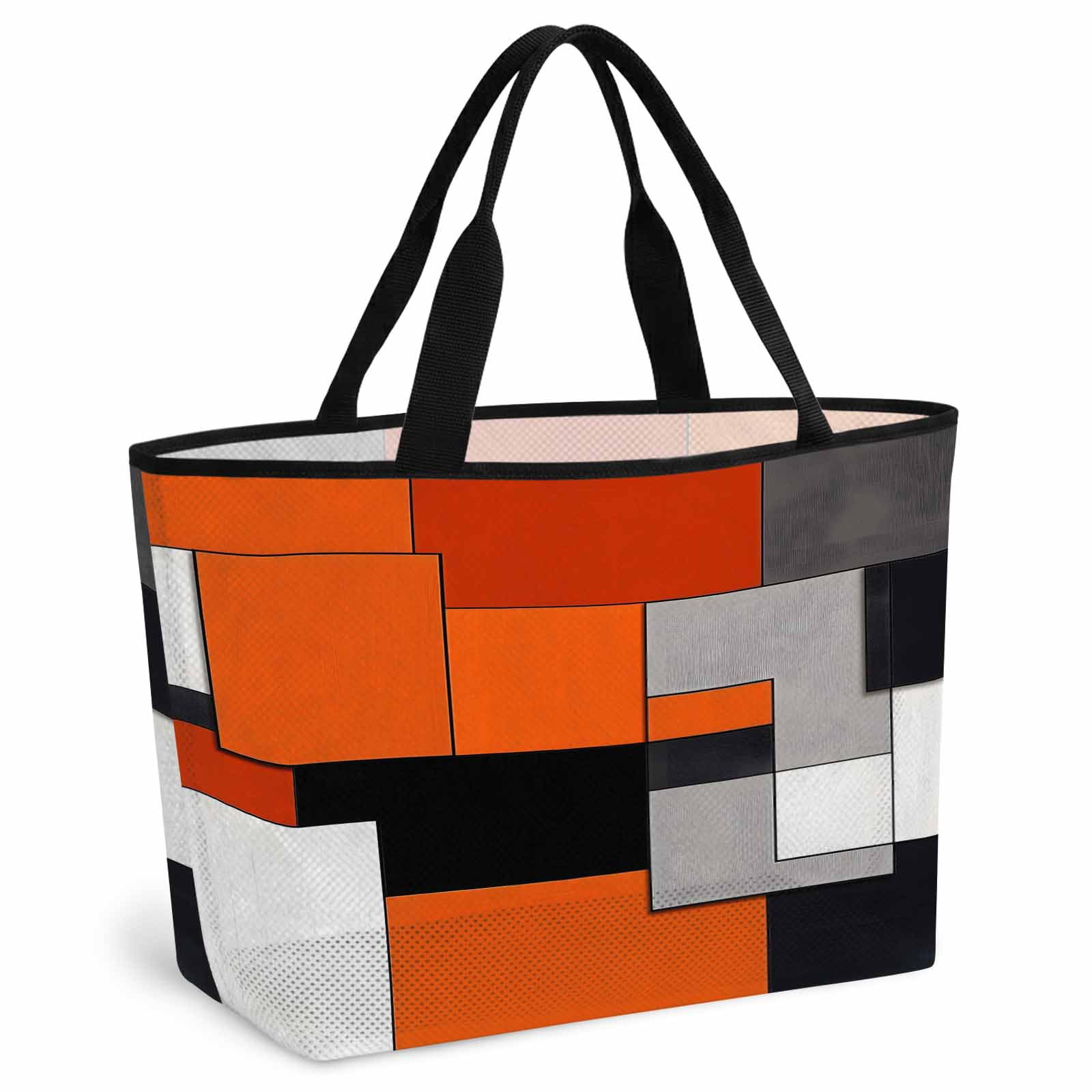 Burnt Orange Red Black Mesh Beach Bag for Women Men,Large Beach Tote ...