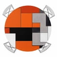 Burnt Orange Red Black Round Tablecloth for 36-44 Inch Tables,Fitted ...