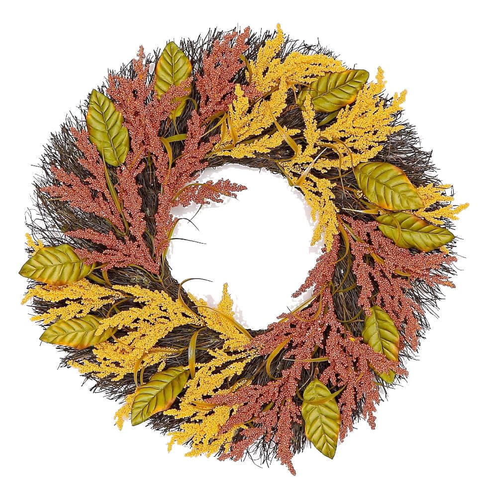 Burnt Orange Red Millet Grains & Seeds 24in Artificial Polysilk Faux ...
