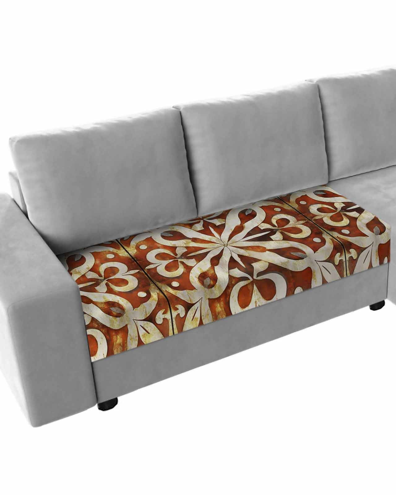 Burnt Orange Retro Sofa Couch Cushion Covers Washable, Removable ...