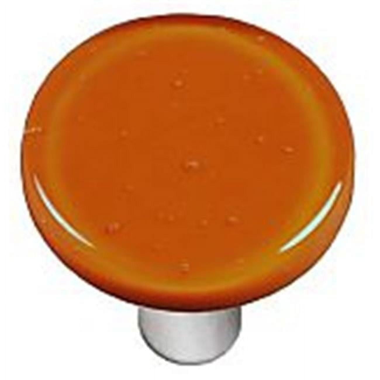 Burnt Orange Round Glass Cabinet Knob - Aluminum Post - Walmart.com