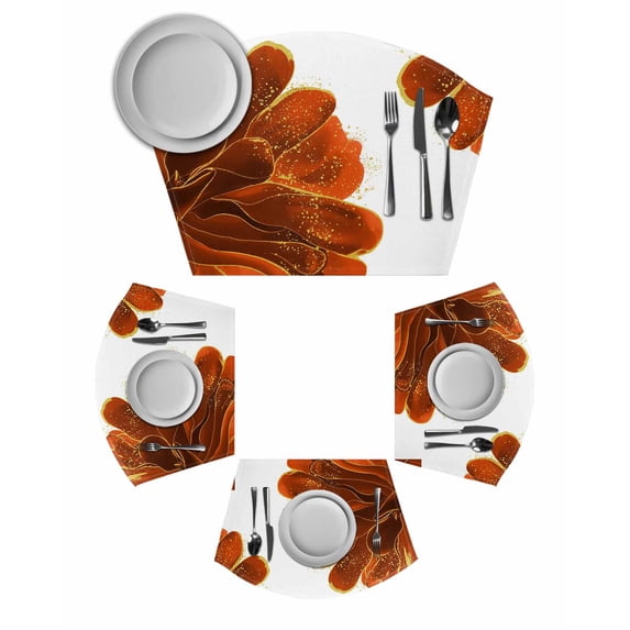 Burnt Orange Round Table Placemats Set of 2 Wedge Placemats, Sparkle ...
