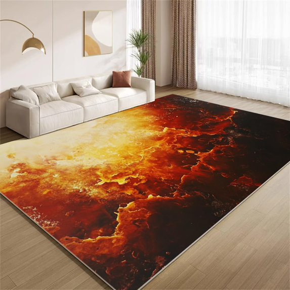 Burnt Orange Rug 3x4 Small Area Rugs Vintage Black and Brown Rugs Non ...