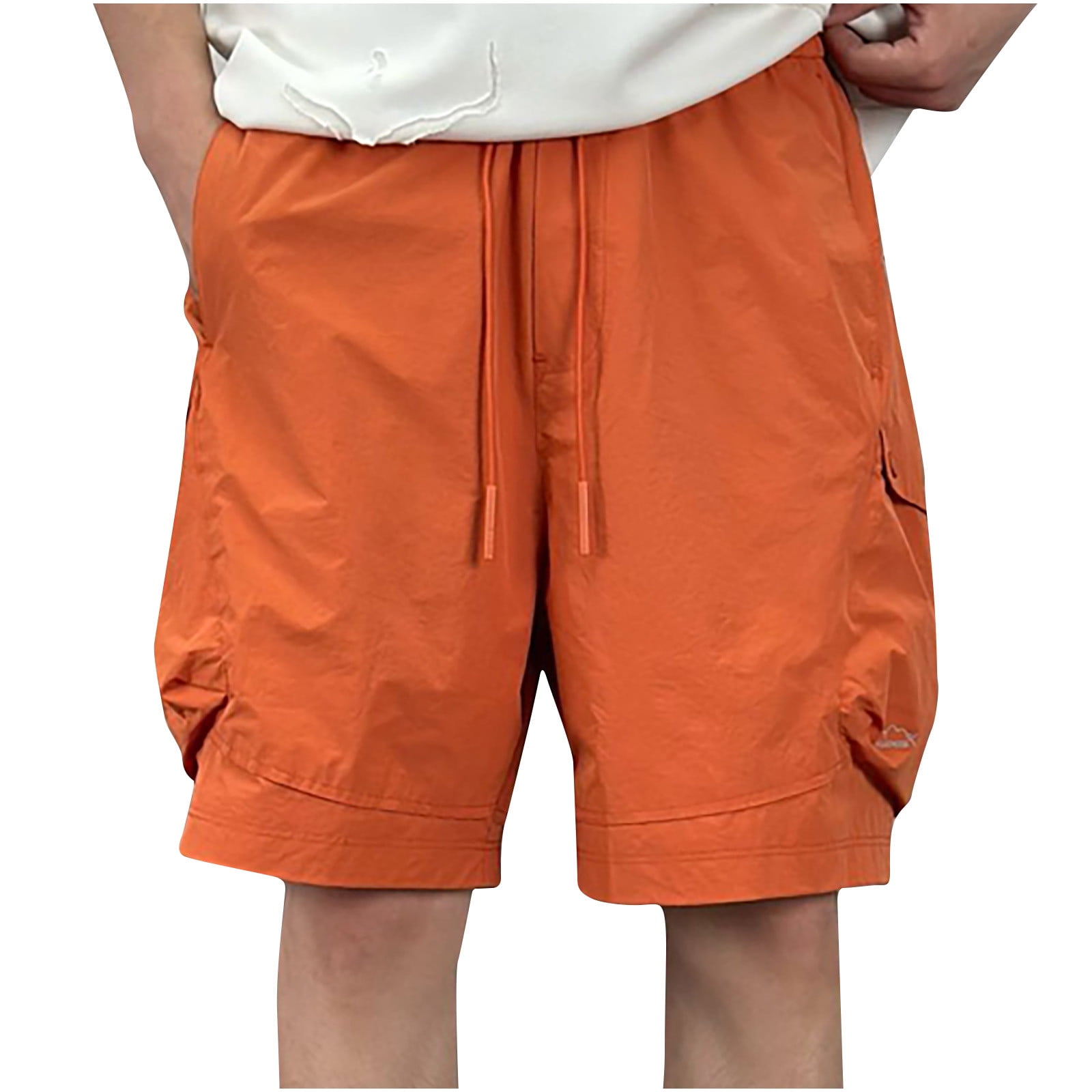Burnt Orange Shorts for Man Summer Fall Loose Fit Work Beach Hawaiian ...