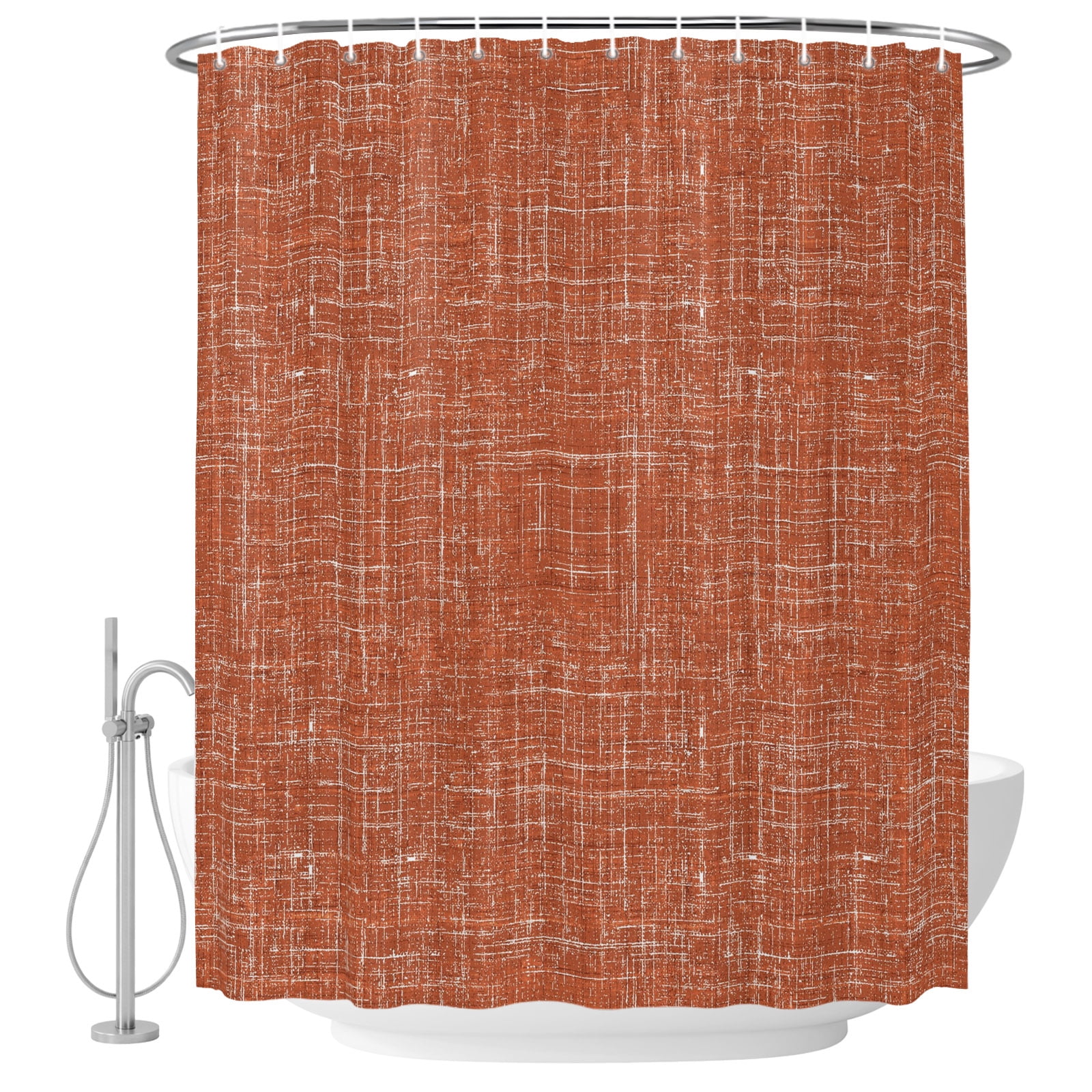 Burnt Orange Shower Curtain for Bathroom, Abstract Modern Farmhouse ...