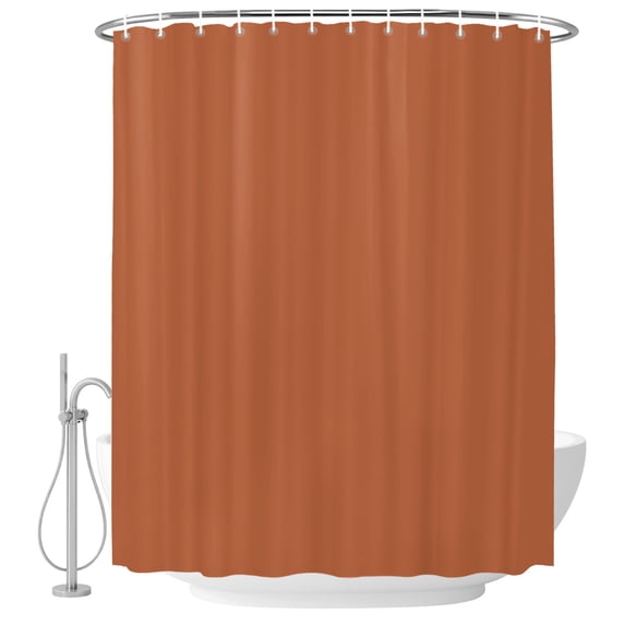 Burnt Orange Shower Curtain for Bathroom, Modern Solid Color Waterproof ...