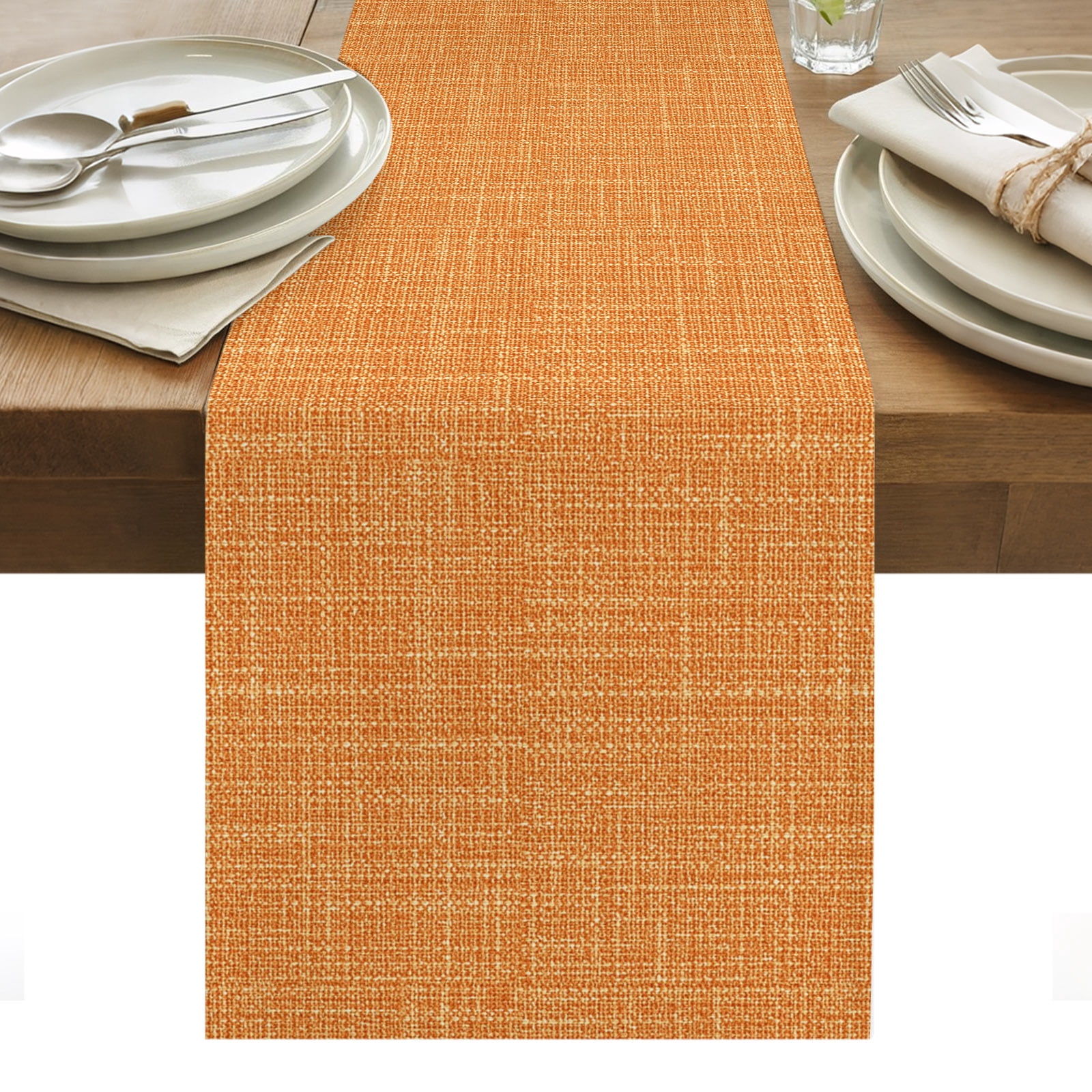 Burnt Orange Solid Cotton Linen Table Runner Minimalist Cloth Sunset ...