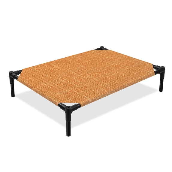 Burnt Orange Solid Elevated Dog Bed, Minimalist Cloth Sunset Orange ...