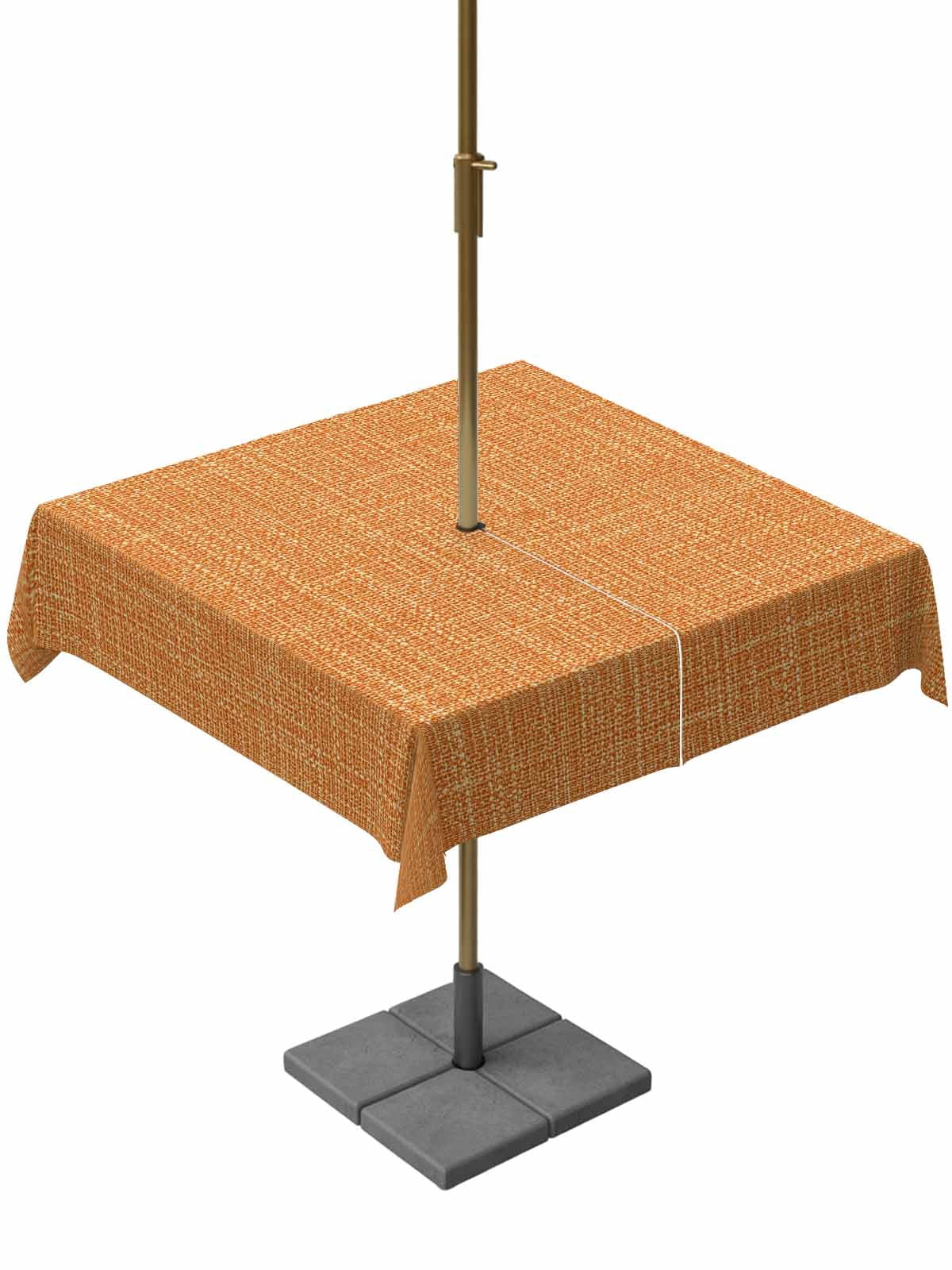 Burnt Orange Solid Square Outdoor Tablecloth with Umbrella Hole ...