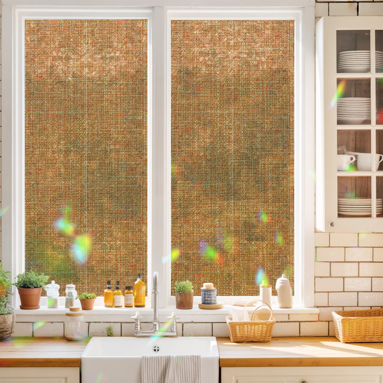Burnt Orange Solid Window Privacy Film Minimalist Cloth Sunset Orange ...