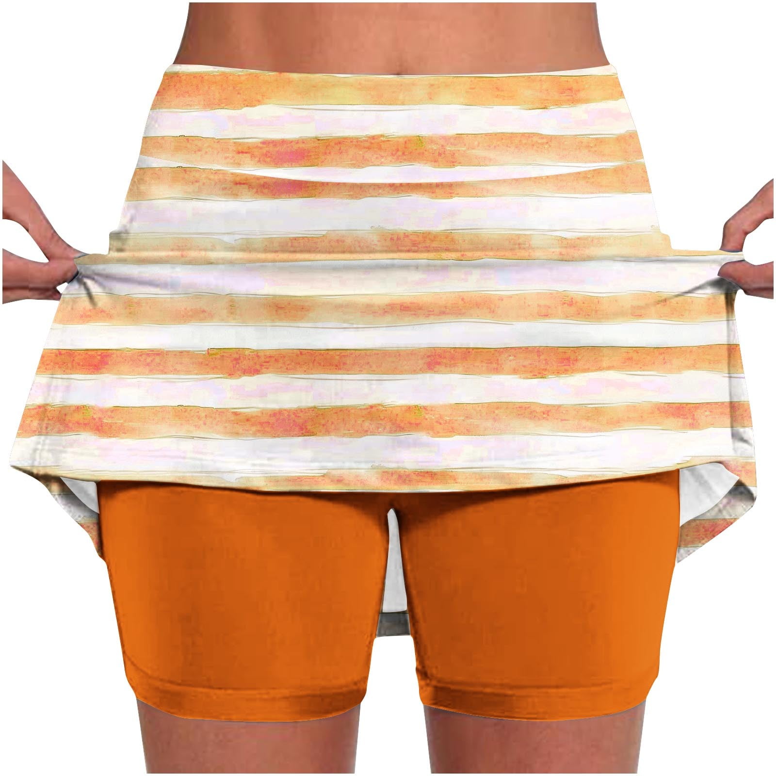 Burnt Orange Spandex Skorts for Women Winter Fall Midi Sport Gym Brunch ...
