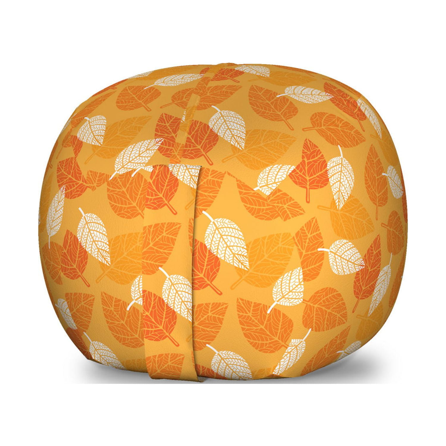 Burnt Orange Storage Toy Bag Chair, Autumn Leaves Silhouettes Foliage ...