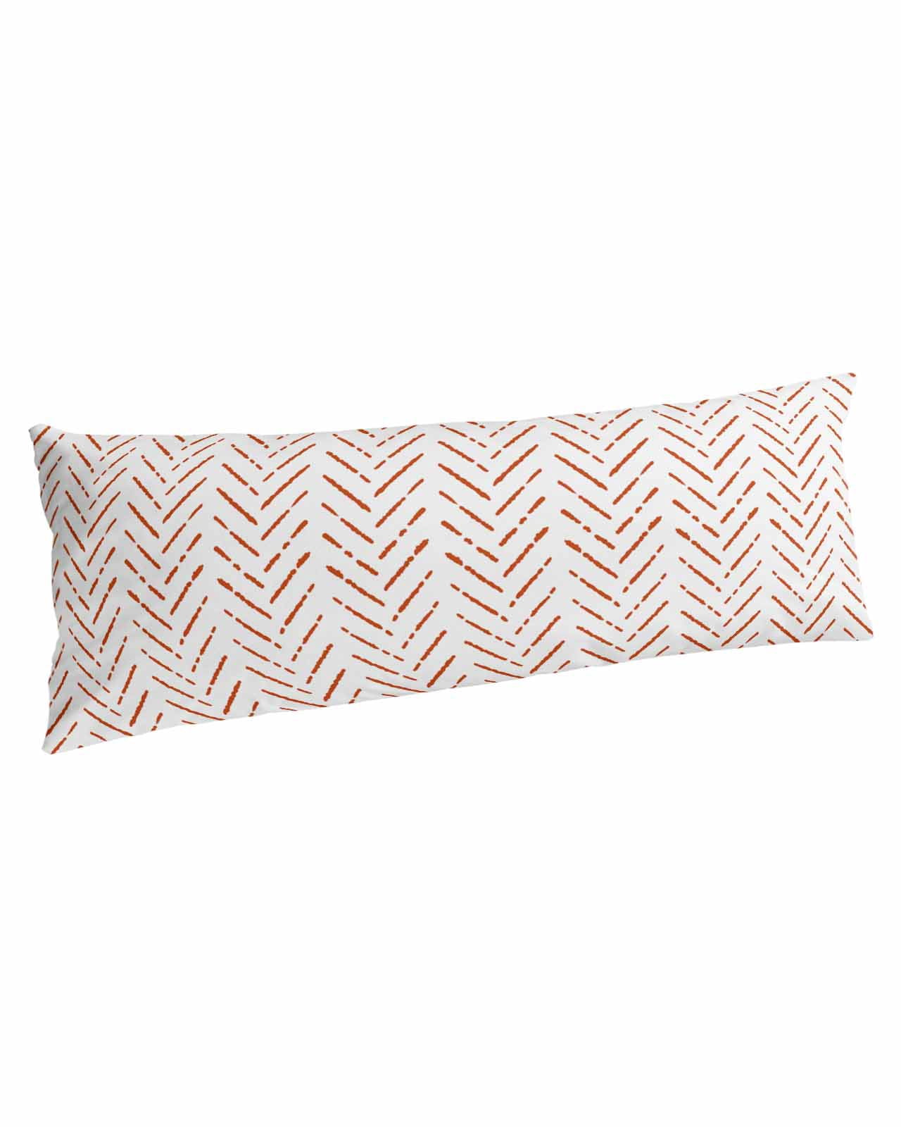 Burnt Orange Striped Body Pillow Covers, Modern Abstract Art Geometric ...