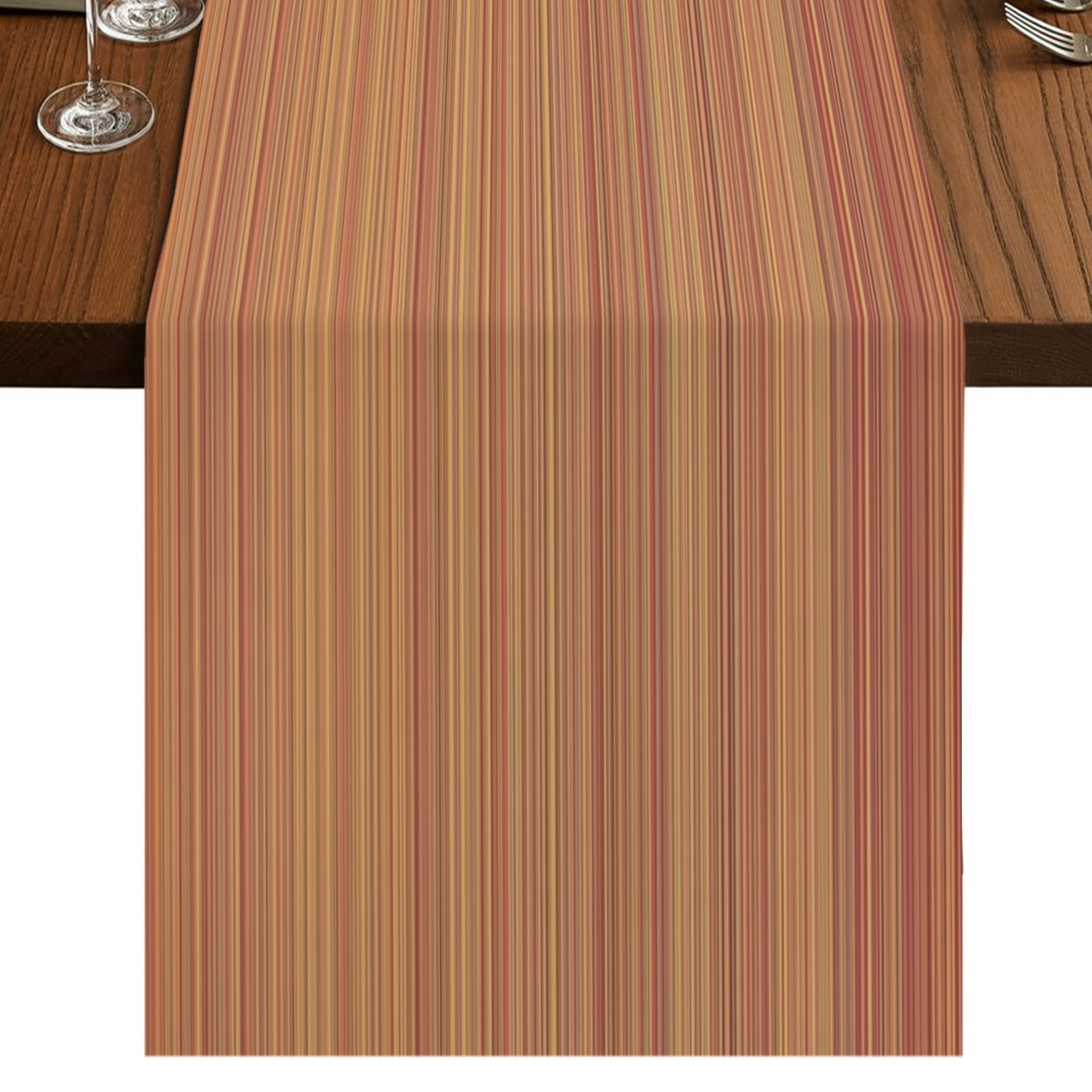 Burnt Orange Striped Burlap Cotton Table Runner 13x36 Inches Short ...