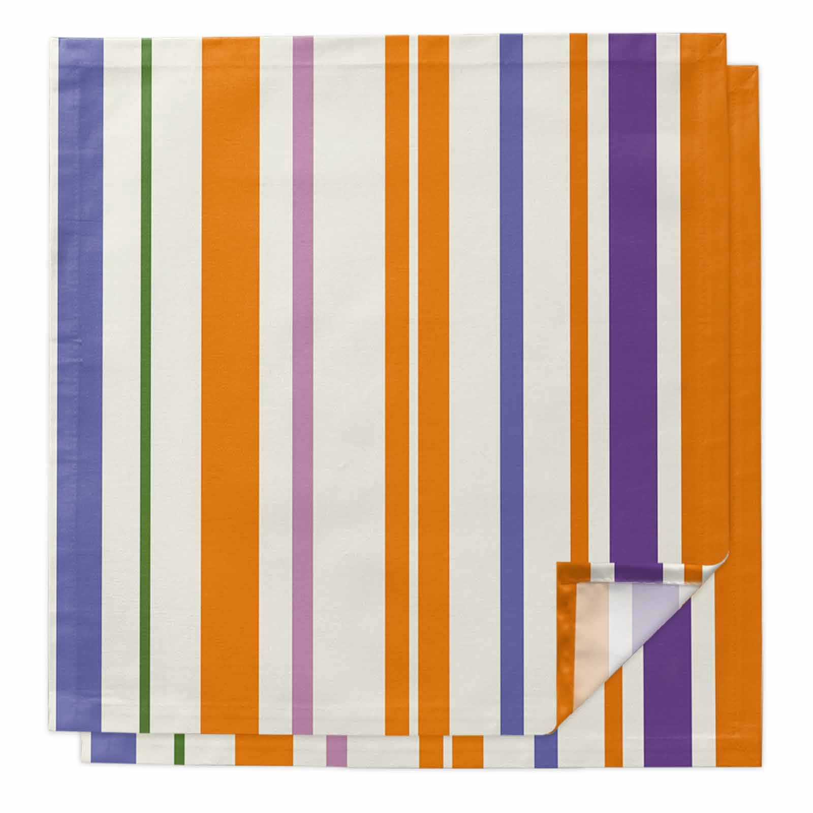 Burnt Orange Striped Cloth Napkins, Farmhouse Thin Line Modern Abstract ...