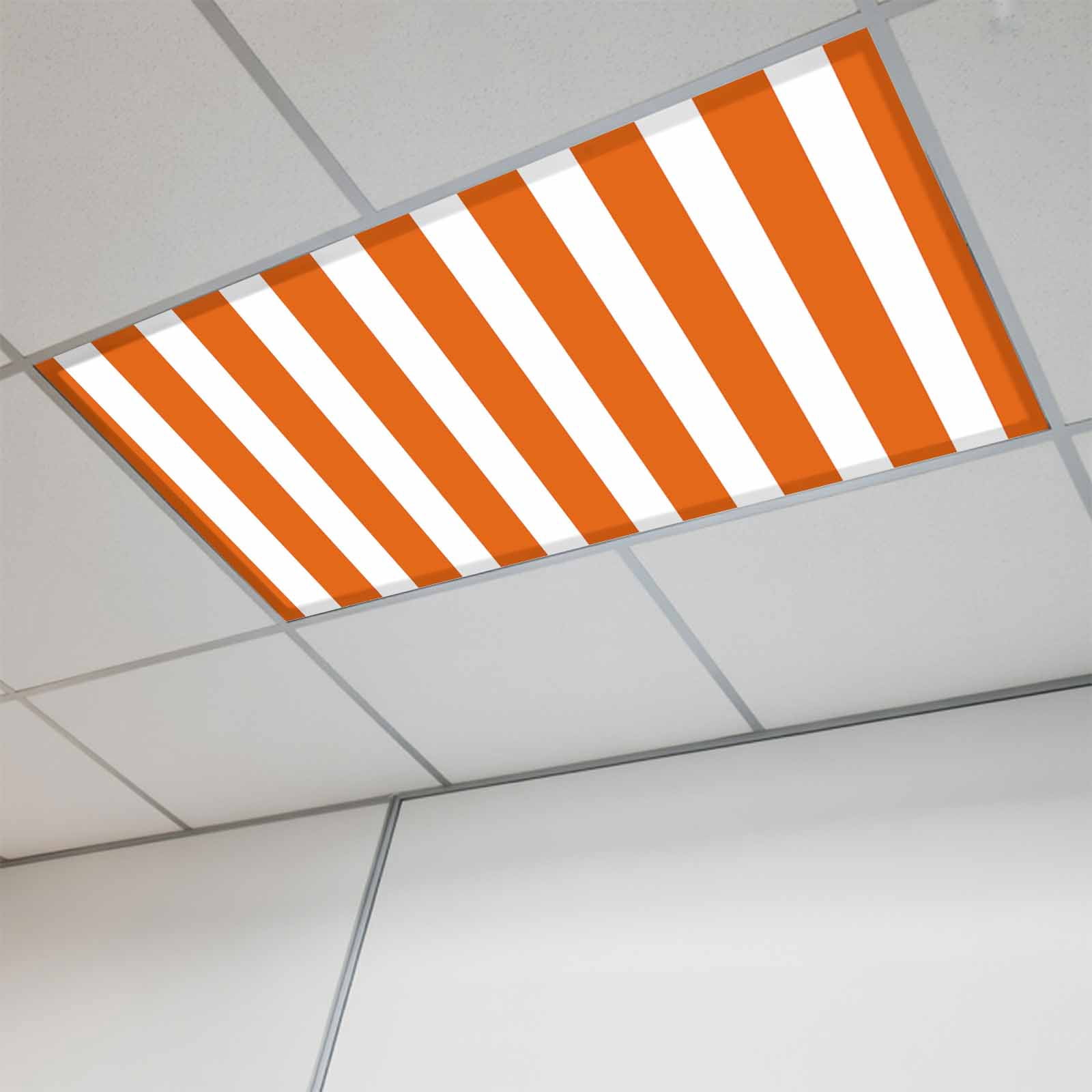 Burnt Orange Striped Fluorescent Light Covers, Thanksgiving Orange ...
