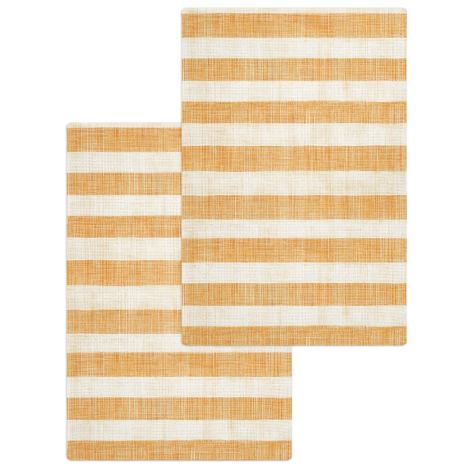 Burnt Orange Striped Kitchen Dish Towels for Drying Dishes Set of 2 ...