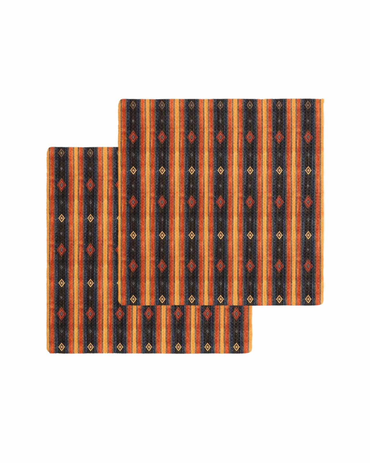 Burnt Orange Striped Kitchen Dish Towels for Drying Dishes Set of 2, Modern Southwest Geometric ...