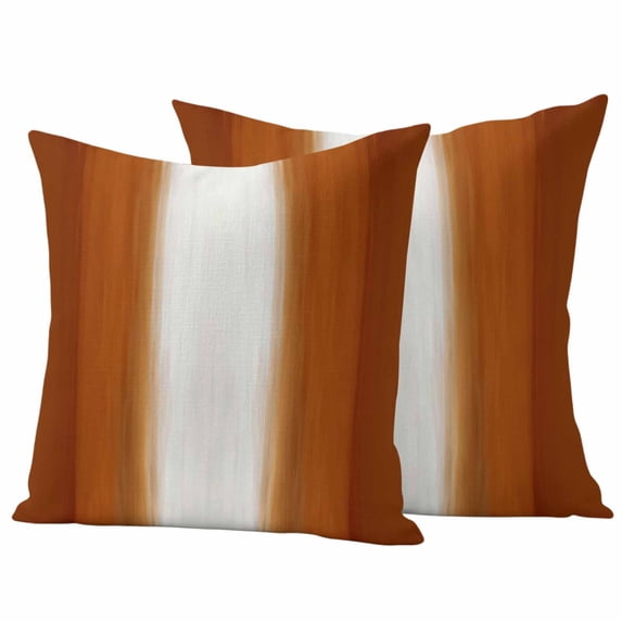 Burnt Orange Striped Outdoor Waterproof Pillow Covers, Orange Ombre ...