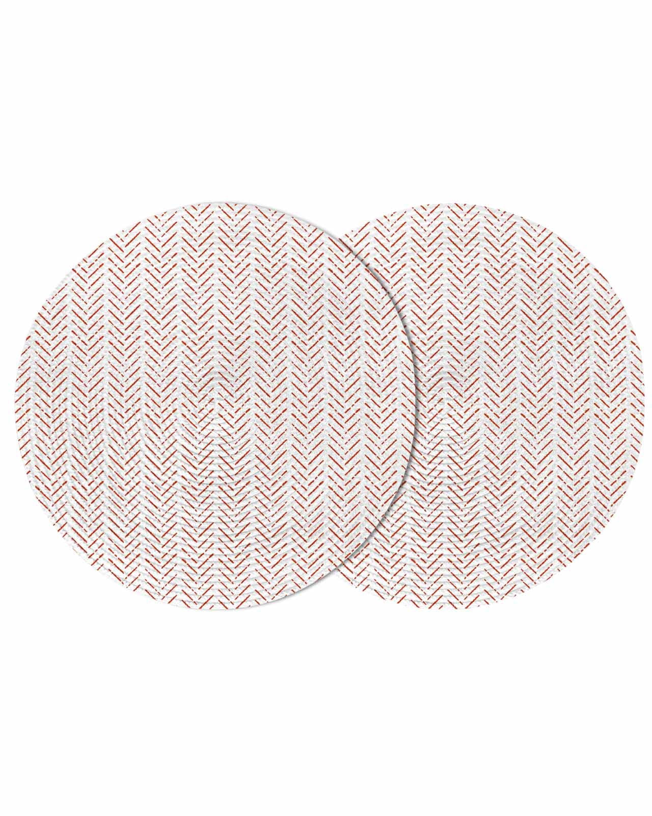 Burnt Orange Striped Round 15 Inch Placemats Set of 2, Modern Abstract ...