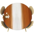 Burnt Orange Striped Round Tablecloth 55-60 Inch Round Fitted Table ...