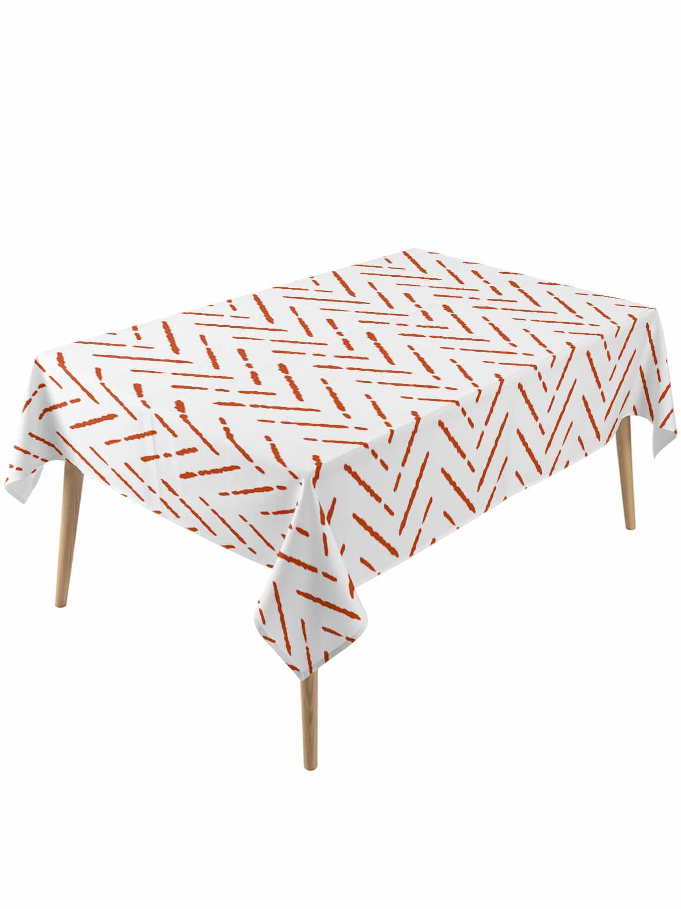 Burnt Orange Striped Table Cloth, Modern Abstract Art Geometric ...