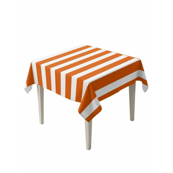 Burnt Orange Striped Table Cloth, Thanksgiving Orange White Stripes ...