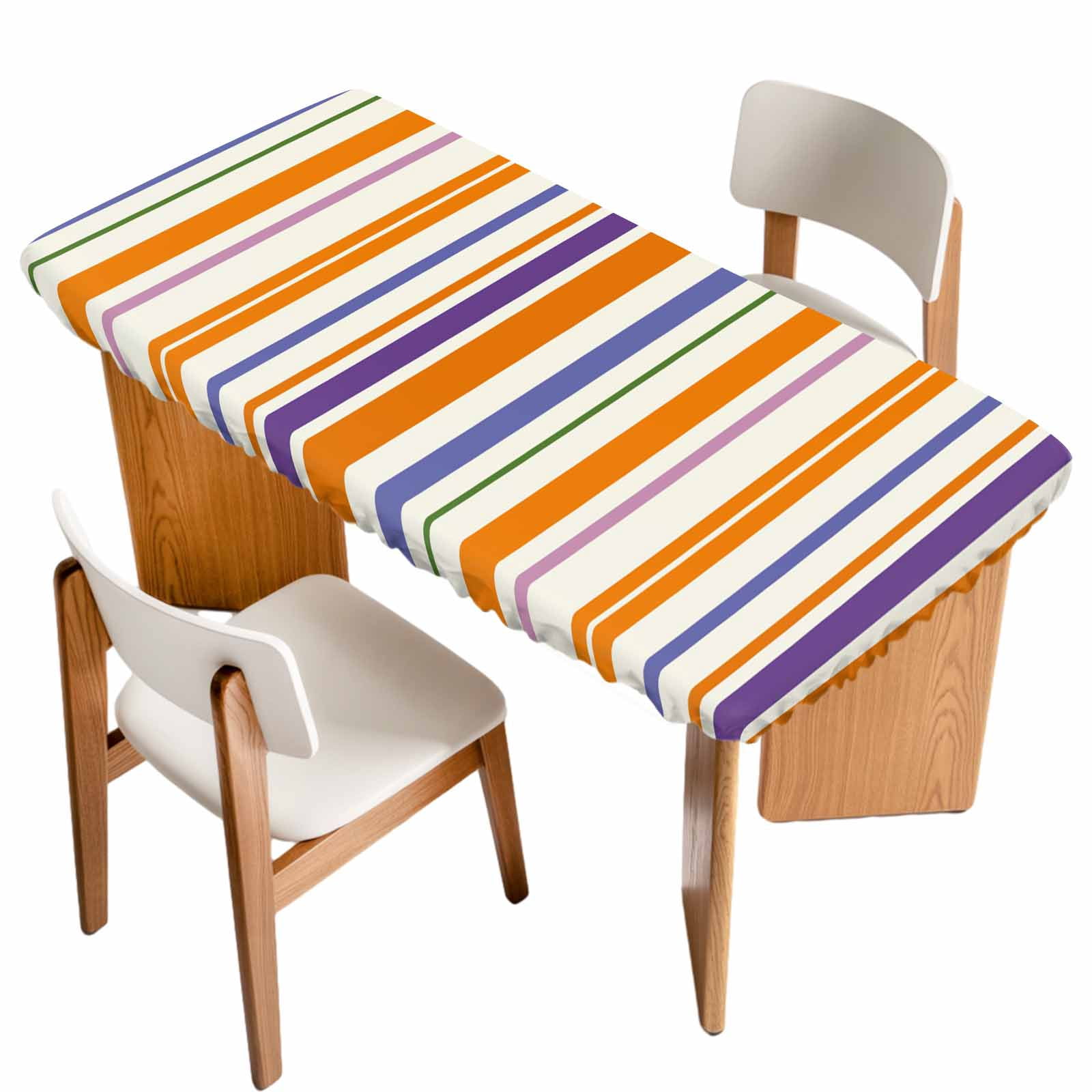 Burnt Orange Striped Table Cloths for 6 Foot Rectangle Tables ...