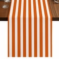 Burnt Orange Striped Table Runner 108 Inches Long,Thanksgiving Orange ...