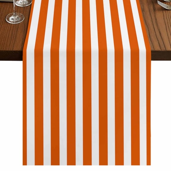 Burnt Orange Striped Table Runner 70 Inches Long,Thanksgiving Orange ...