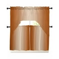 Burnt Orange Swag Valance and Tier Curtains Set Ombre Solid Color ...