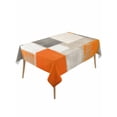 Burnt Orange Table Cloth, Grey Modern Abstract Art Oil Painting ...