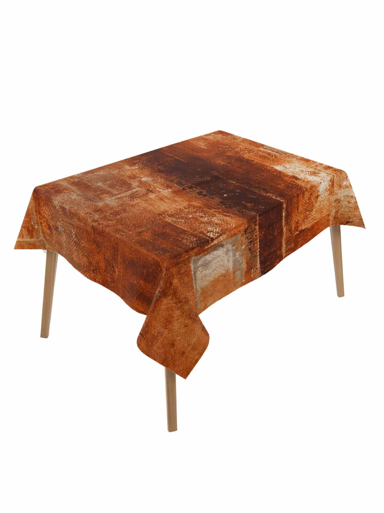 Burnt Orange Table Cloth, Retro Oil Painting Modern Abstract Art ...