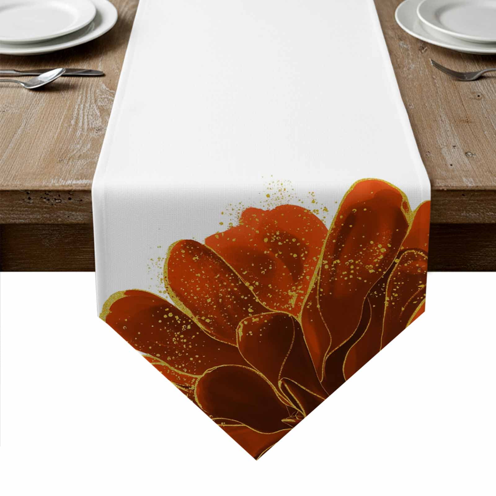 Burnt Orange Table Runner Linen Burlap Table Runner 90 Inches Long ...