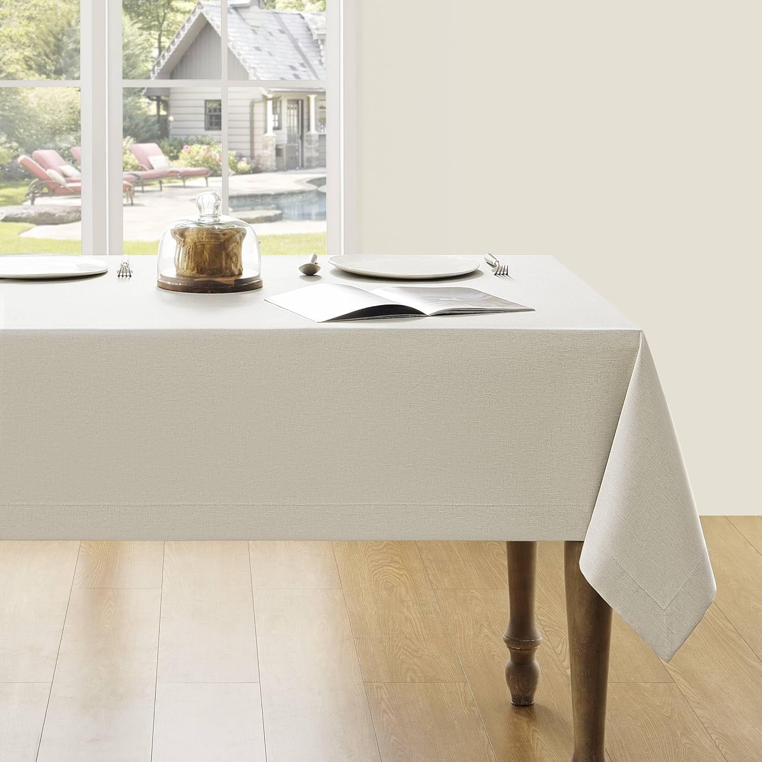 Burnt Orange Tablecloth, Farmhouse Linen Style Fall Table Cloth ...