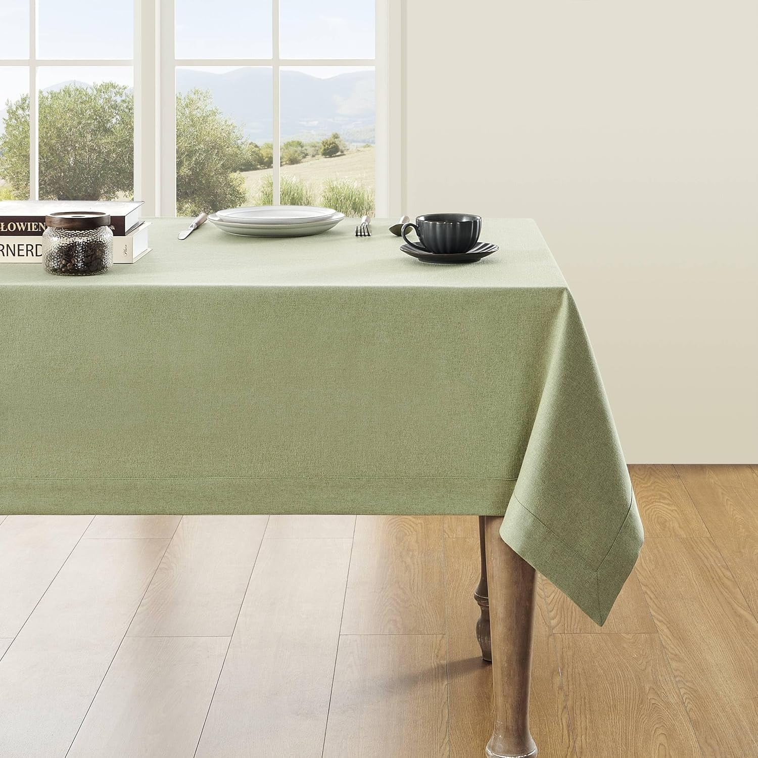 Burnt Orange Tablecloth, Farmhouse Linen Style Fall Table Cloth ...