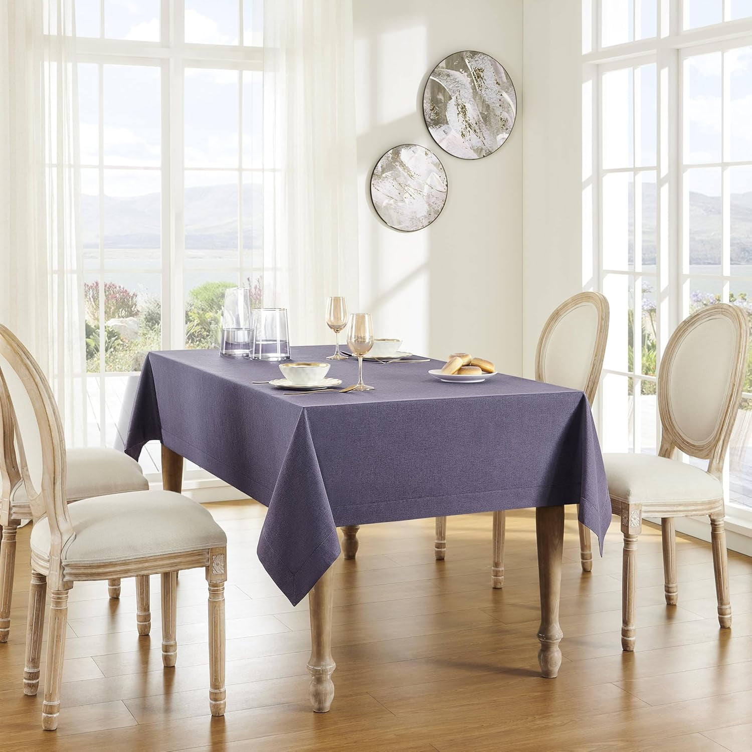 Burnt Orange Tablecloth, Farmhouse Linen Style Fall Table Cloth ...