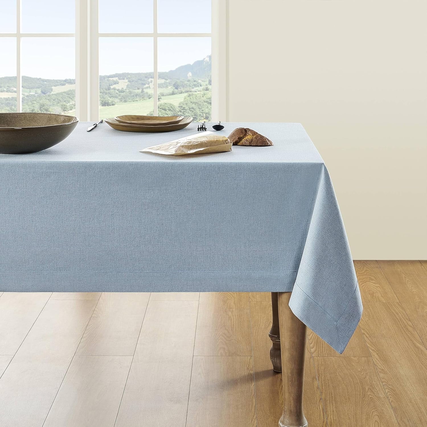 Burnt Orange Tablecloth, Farmhouse Linen Style Fall Table Cloth ...