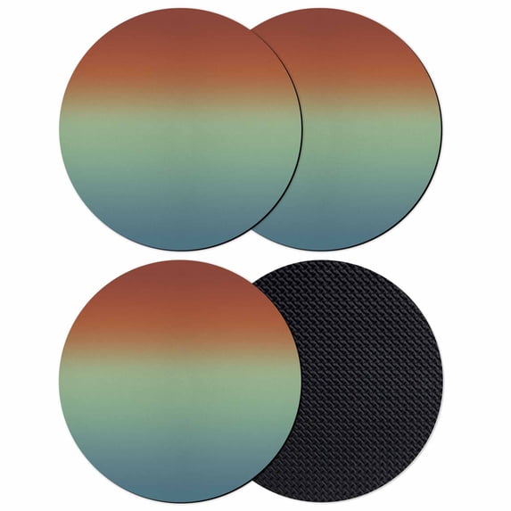Burnt Orange Teal Ombre Coasters Set of 4, Modern Abstract Art ...