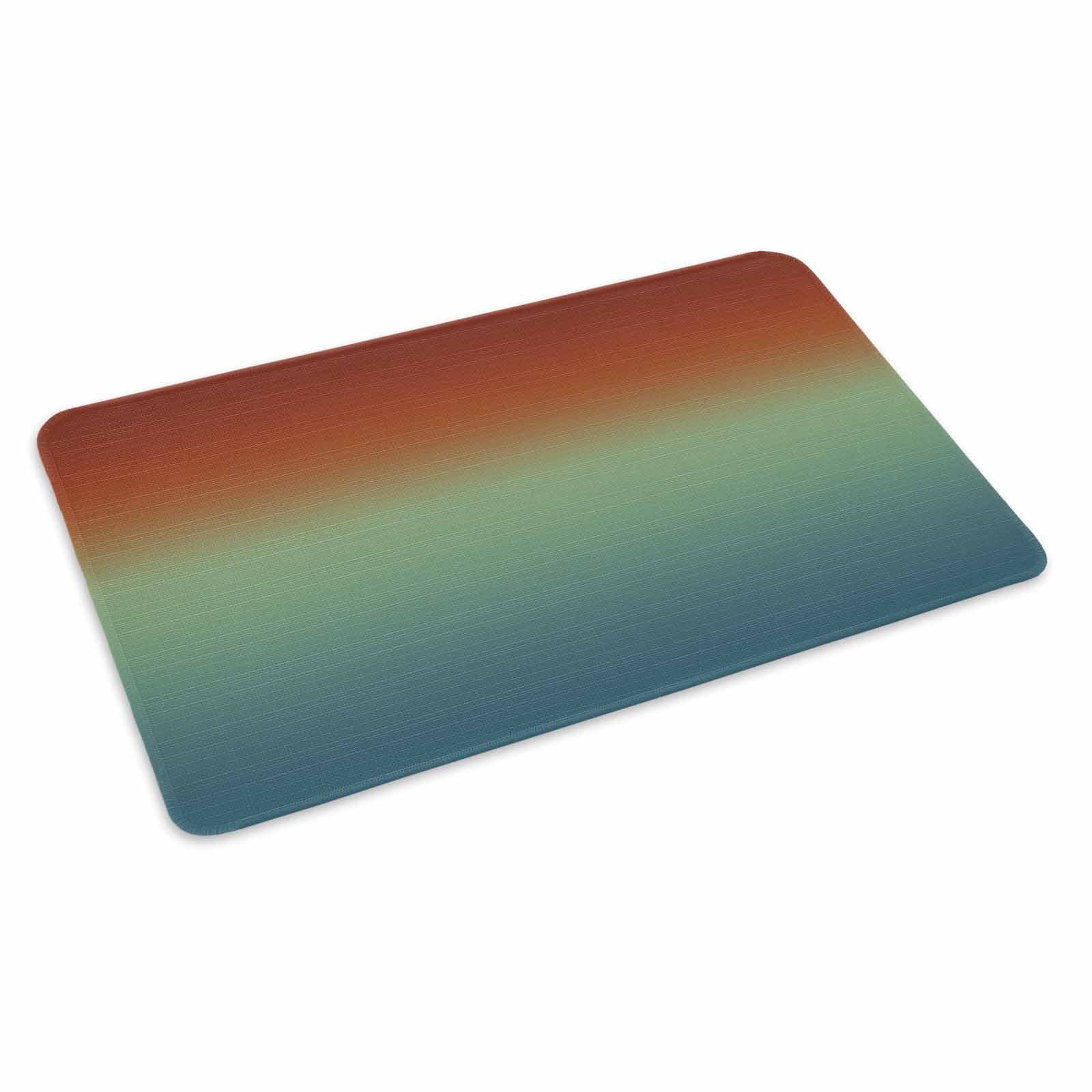 Burnt Orange Teal Ombre Doormat Outdoor Entrance 16"x24", Modern ...
