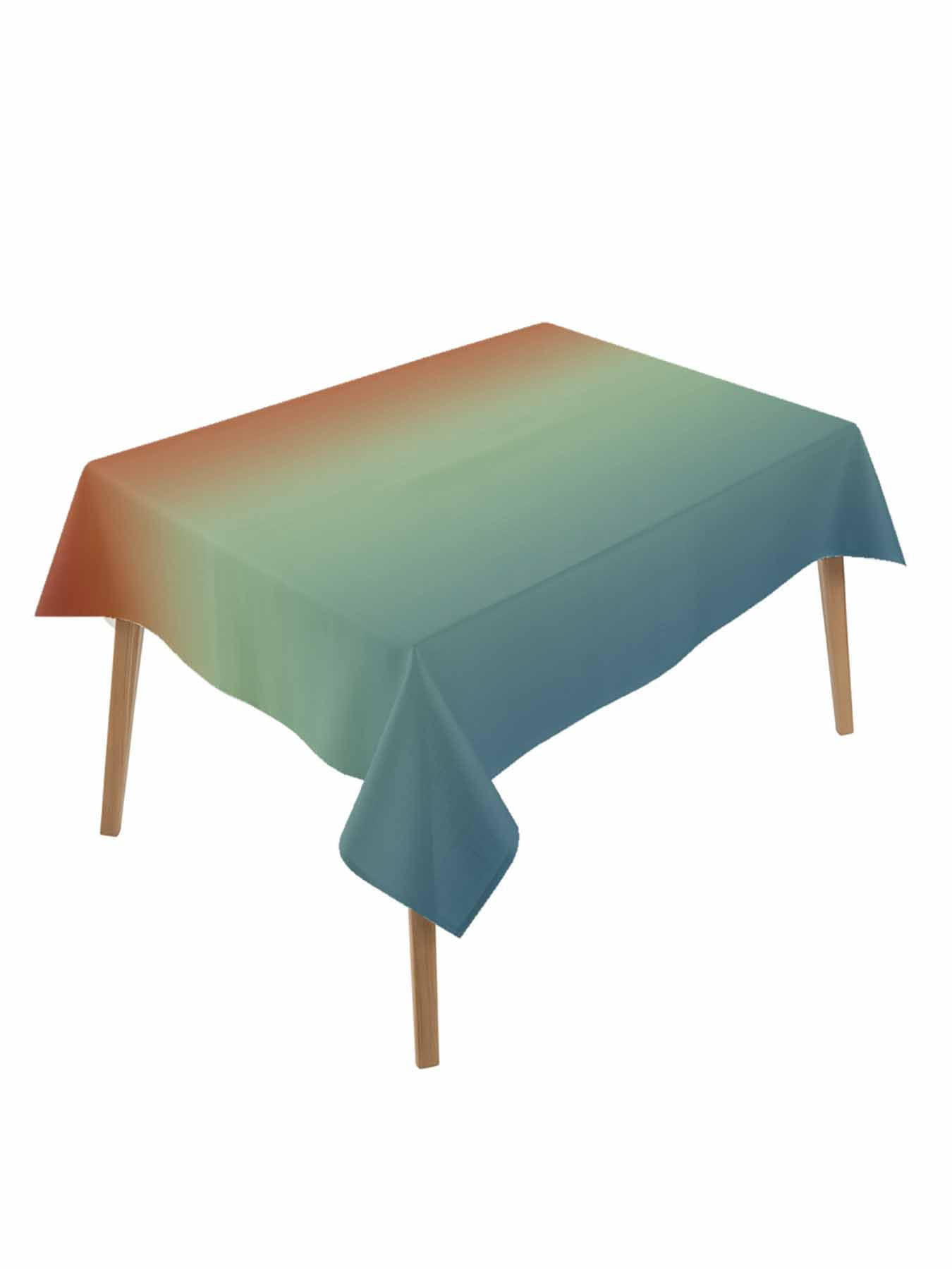 Burnt Orange Teal Ombre Table Cloth, Modern Abstract Art Aesthetics ...