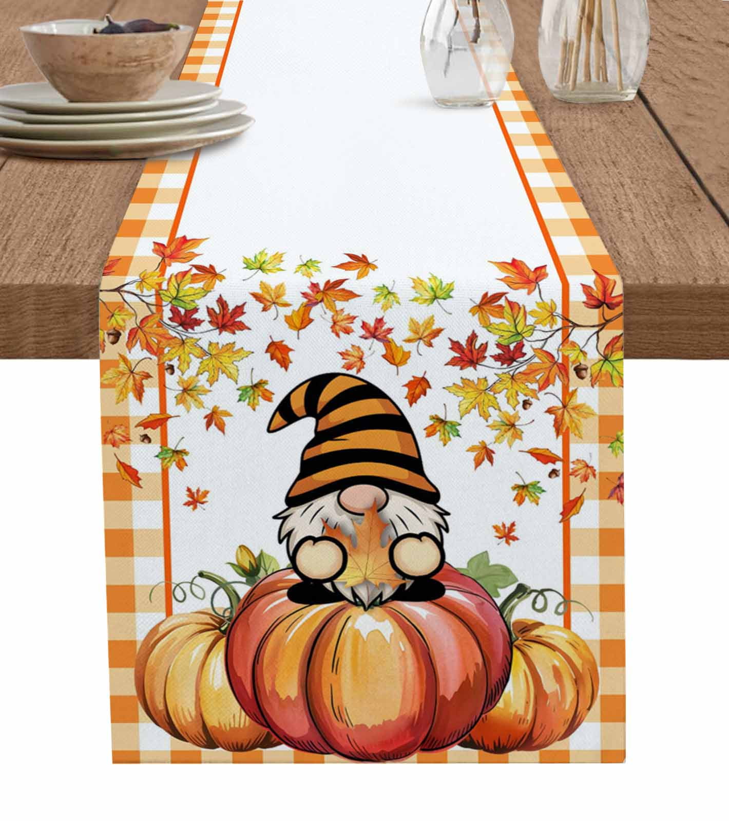 Burnt Orange Thanksgiving Burlap Cotton Table Runner 13x72 Inches Long ...