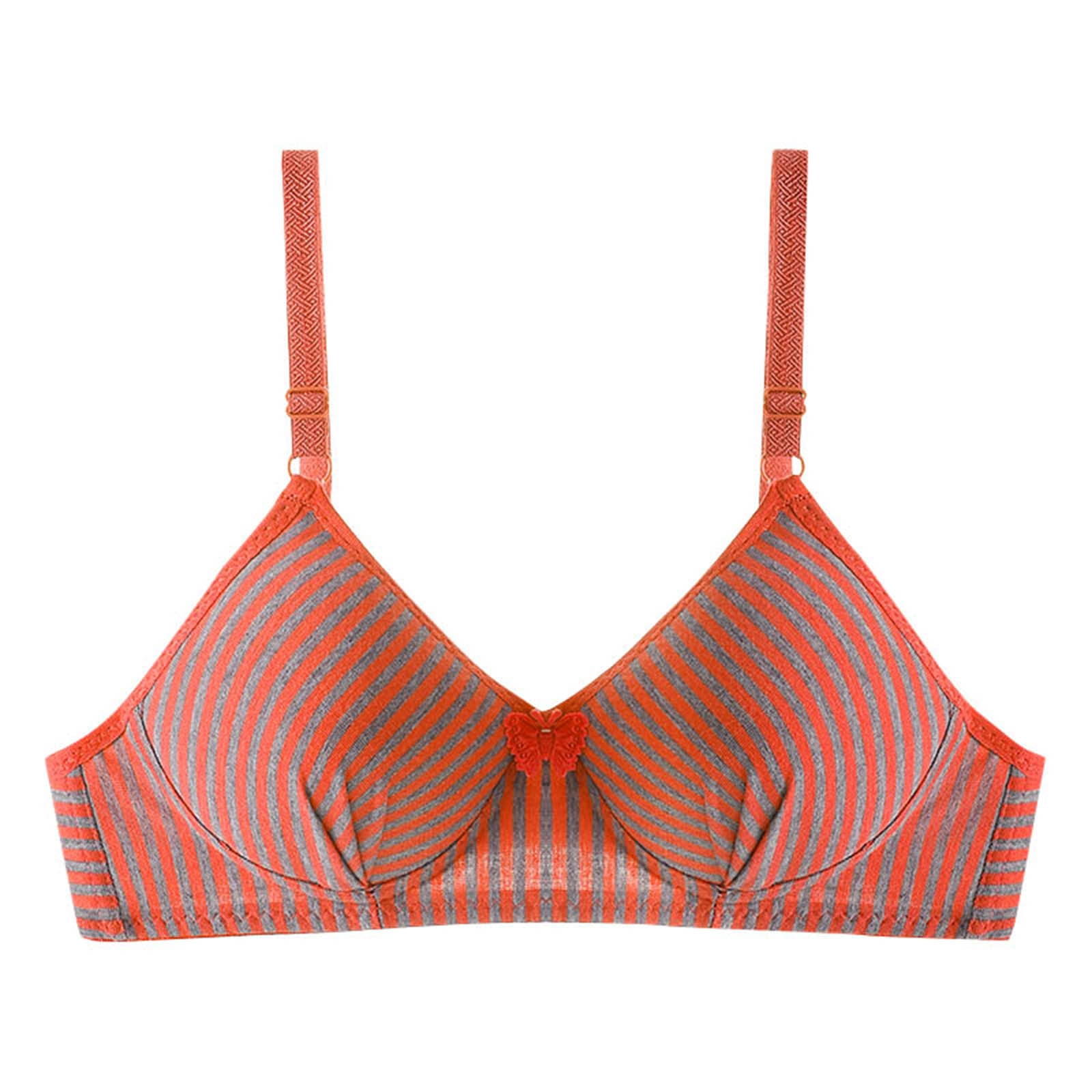 Burnt Orange Thin Seamless Striped No Underwire for Ladies Spandex ...