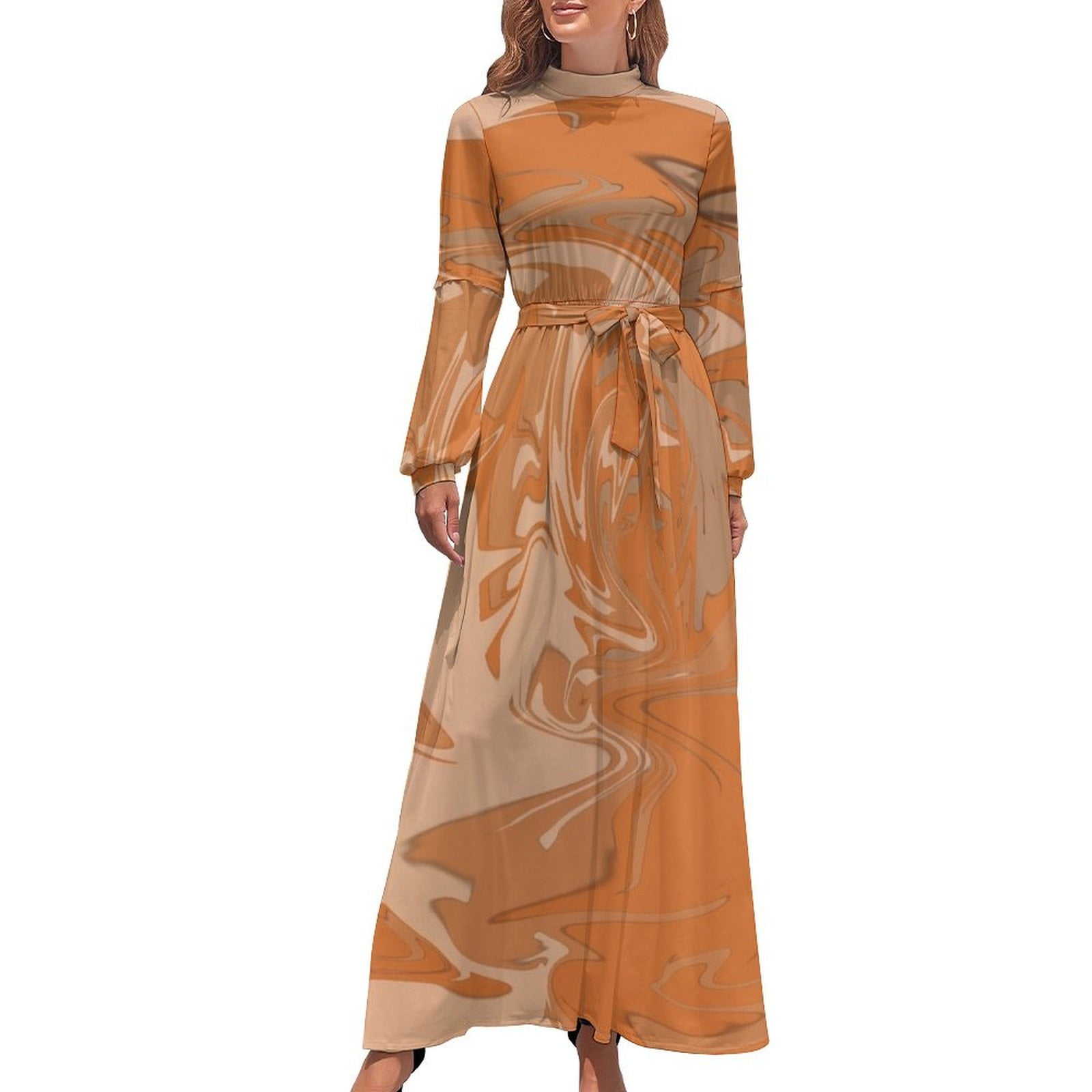 Burnt Orange Tie Dye Long Dress summer woman dress beach outfits for ...