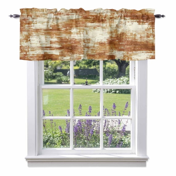 Burnt Orange Valance Curtain Modern Abstract Gradient Orange Geometric ...