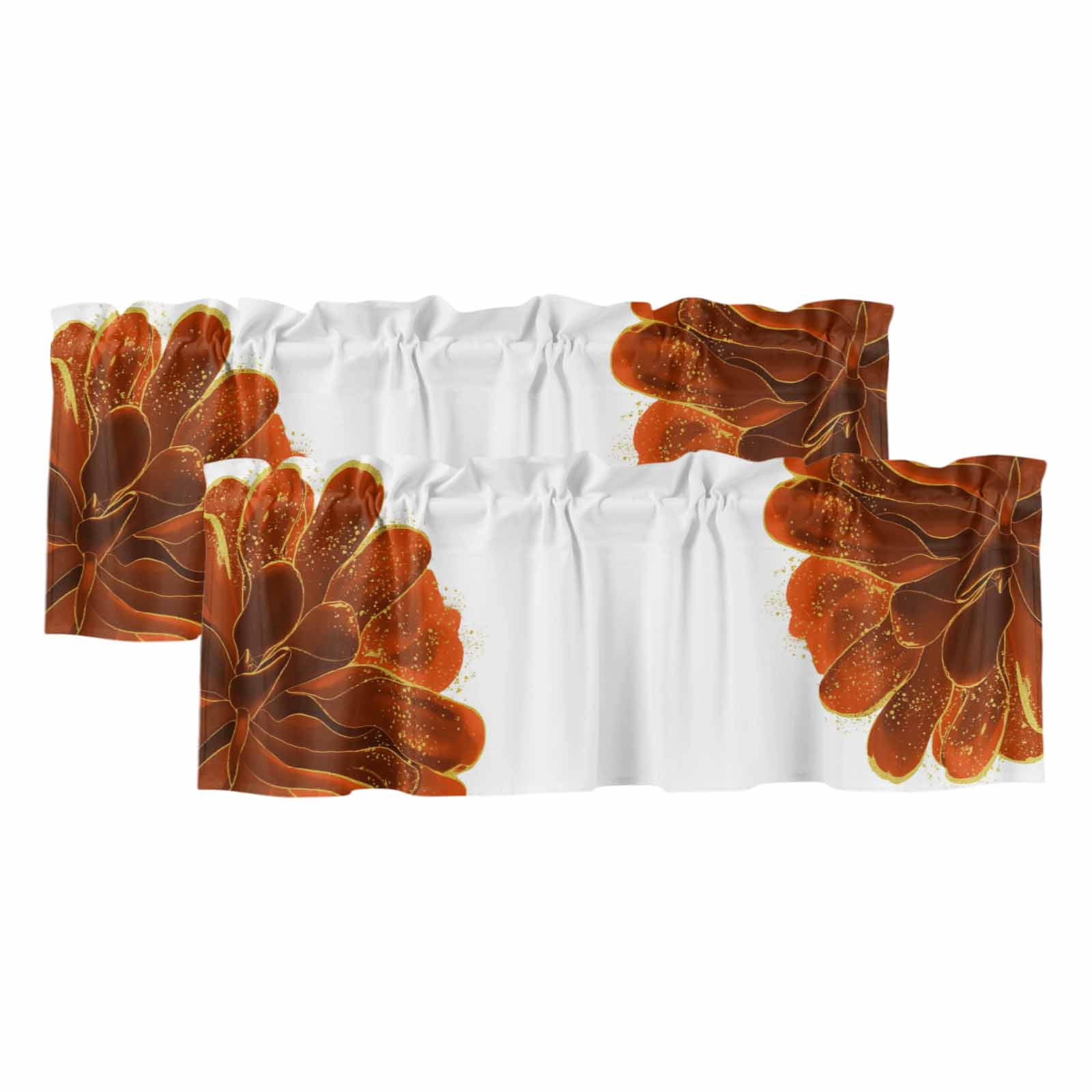 Burnt Orange Valances for Windows, Decorative Rod Pocket Window Valance ...