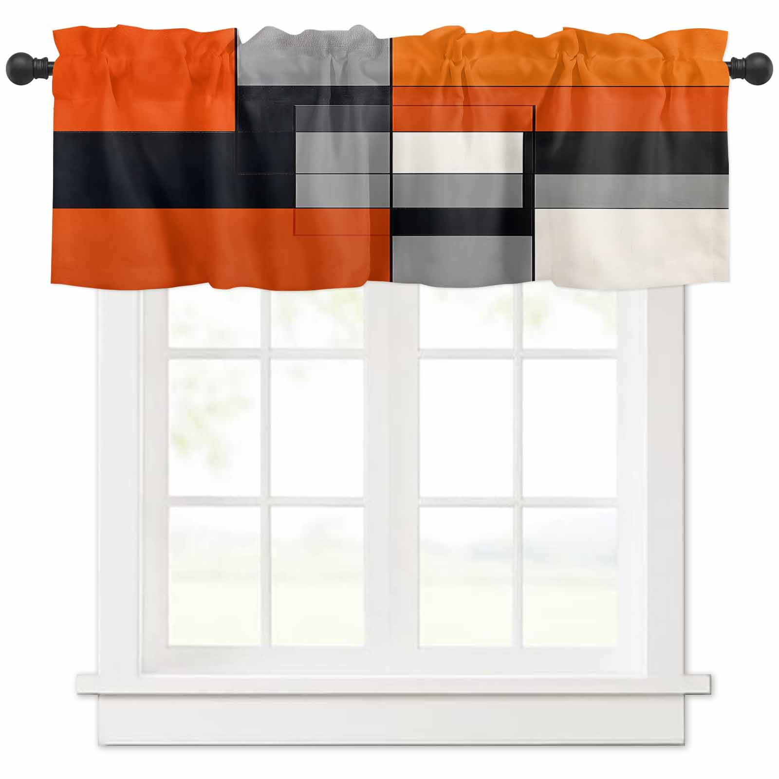 Burnt Orange Valances for Windows Farmhouse Kitchen Curtains Valances ...