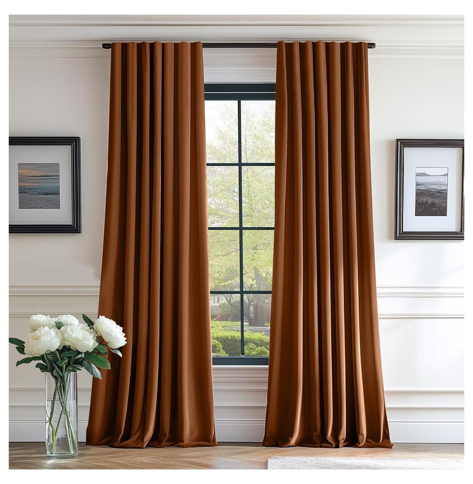 Burnt Orange Velvet Curtains