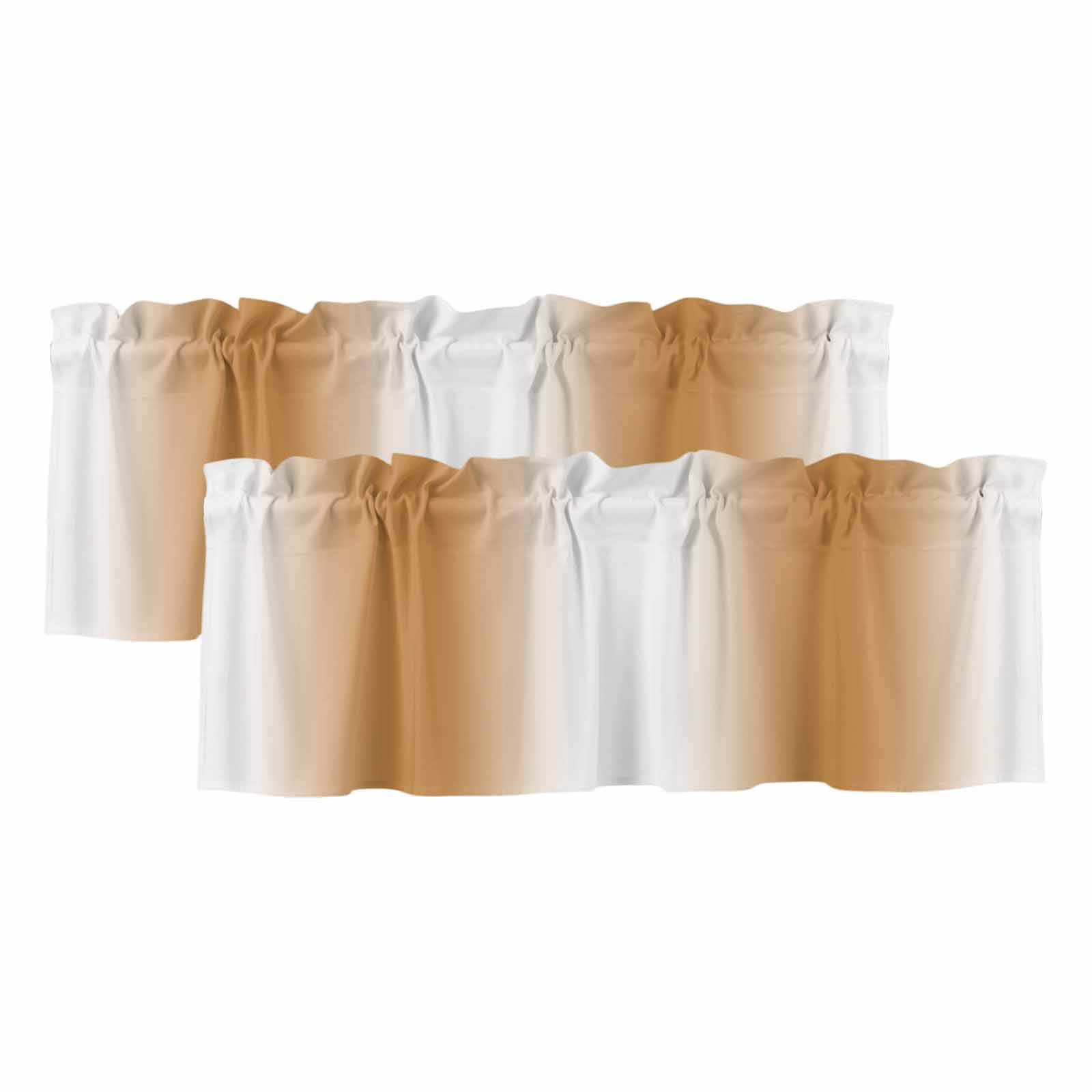 Burnt Orange White Ombre Valances for Windows, Decorative Rod Pocket ...
