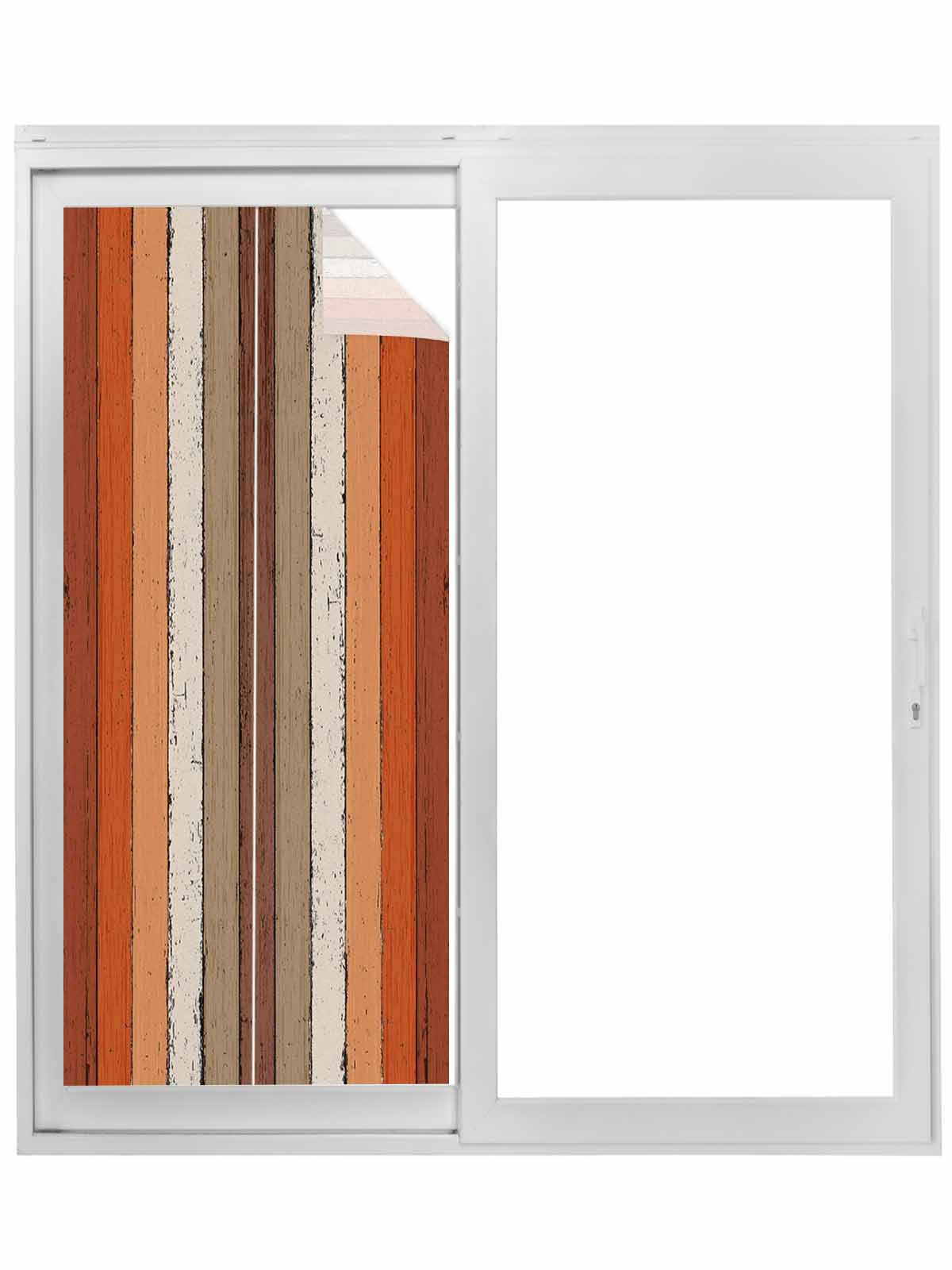 Burnt Orange Window Privacy Film Stained Glass Window Film Decorative ...